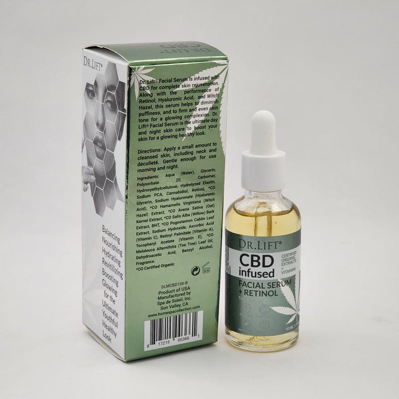 Dr. Lift CBD Infused Facial Serum + Retinol Certified Organic Extracts ...